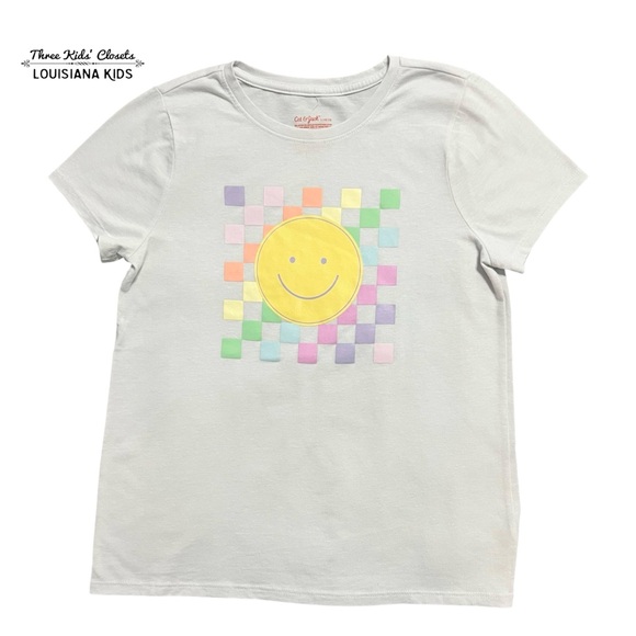 Cat & Jack | Shirts & Tops | Cat Jack L 12 Colorful Checkerboard Smiley ...